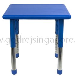 Square Height Adj Table Plastic Top 002-2 Blue